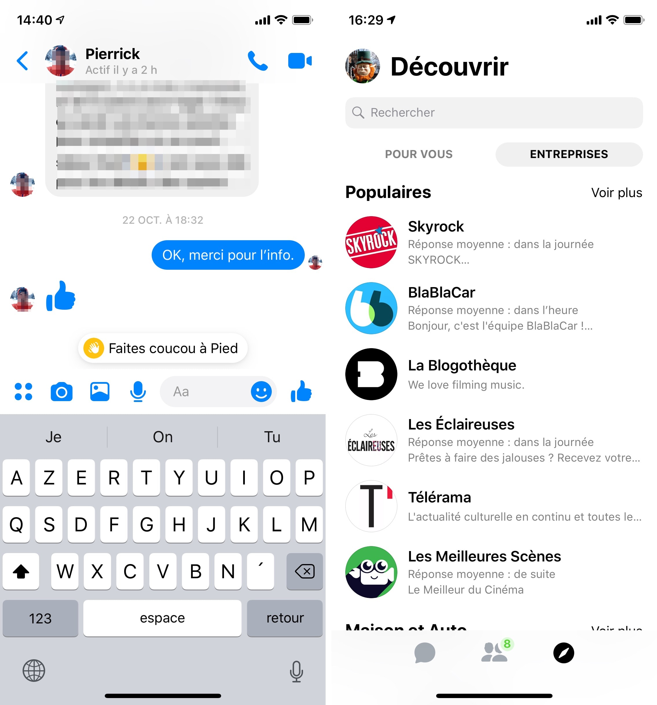 Facebook Messenger : la nouvelle interface déployée plus largement ...