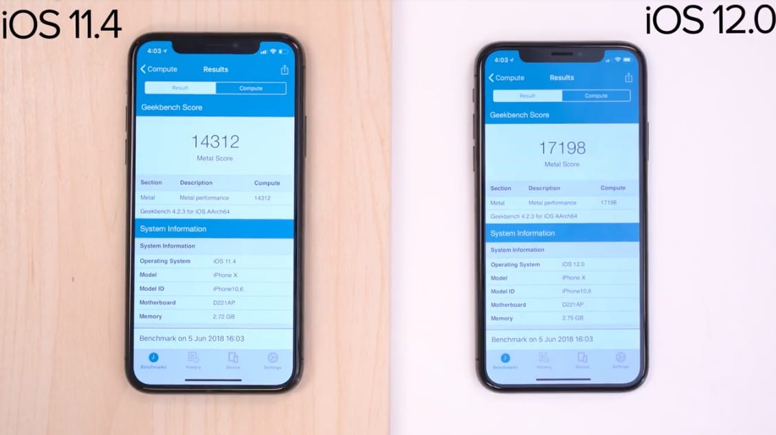 iOS 11.4 contre iOS 12 : l'iPhone X aussi profite du nouveau système ...